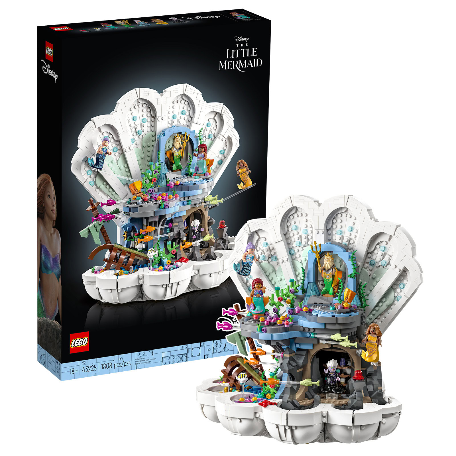 Sur le Shop LEGO : le set 43225 The Little Mermaid Royal Clamshell est ...