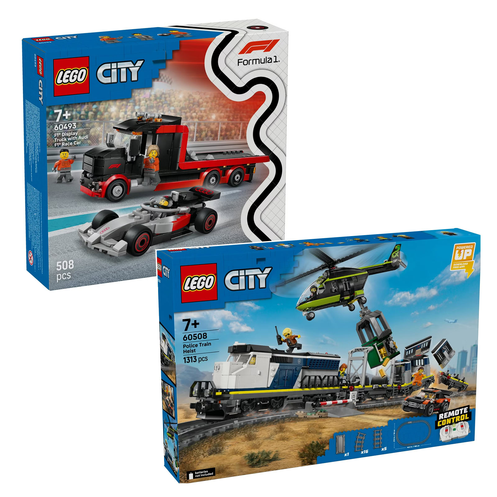 New LEGO CITY 2026 sets: a motorized train and an Audi F1 Team single ...